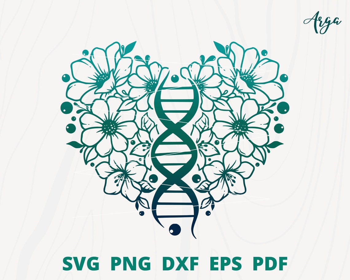 DNA Svg Love DNA Flower DNA Svg Science Svg Floral Dna - Etsy