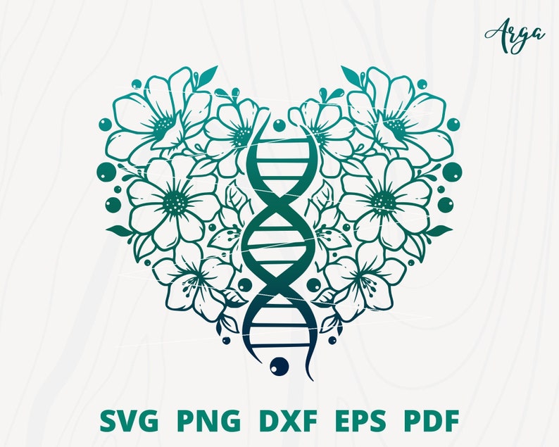 DNA Svg Love DNA Flower DNA Svg Science Svg Floral Dna - Etsy