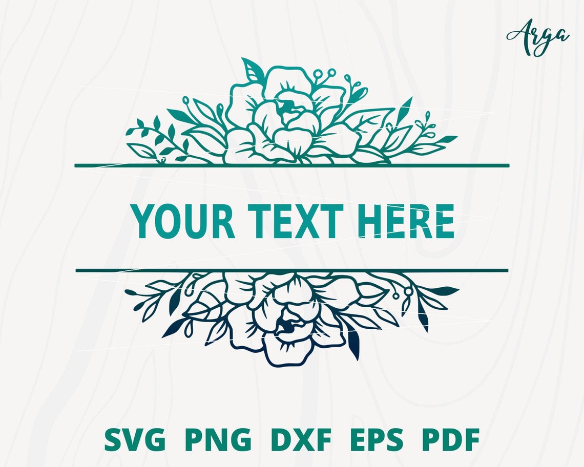 Split Flower Bundle Svg, Split Flower Border, Monogram Flower Frame ...