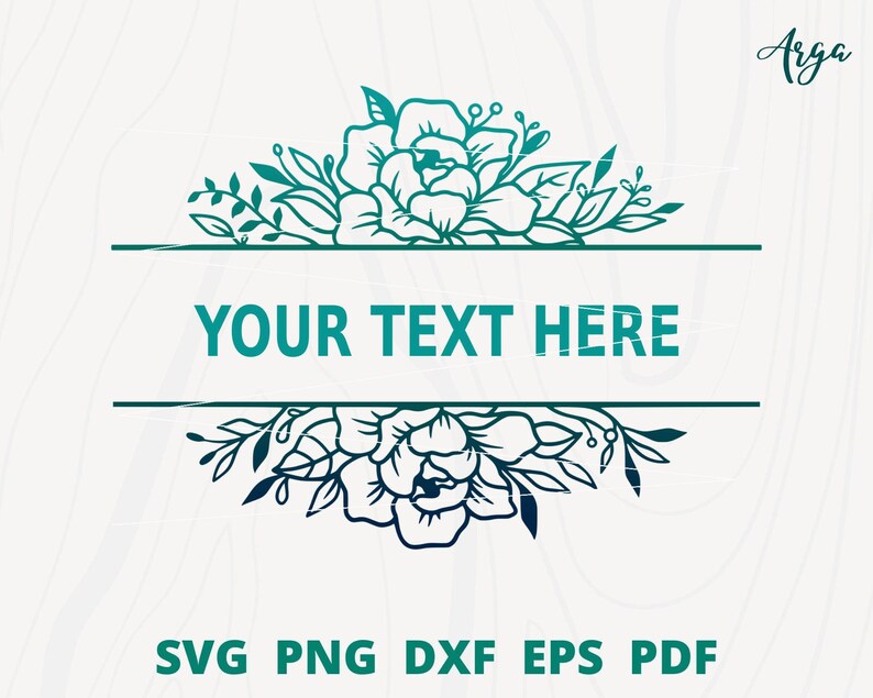 Split Flower Bundle Svg, Split Flower Border, Monogram Flower Frame ...