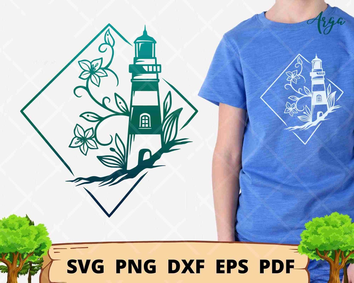 Floral Lighthouse Svg Lighthouse Cut File Lighthouse Svg - Etsy