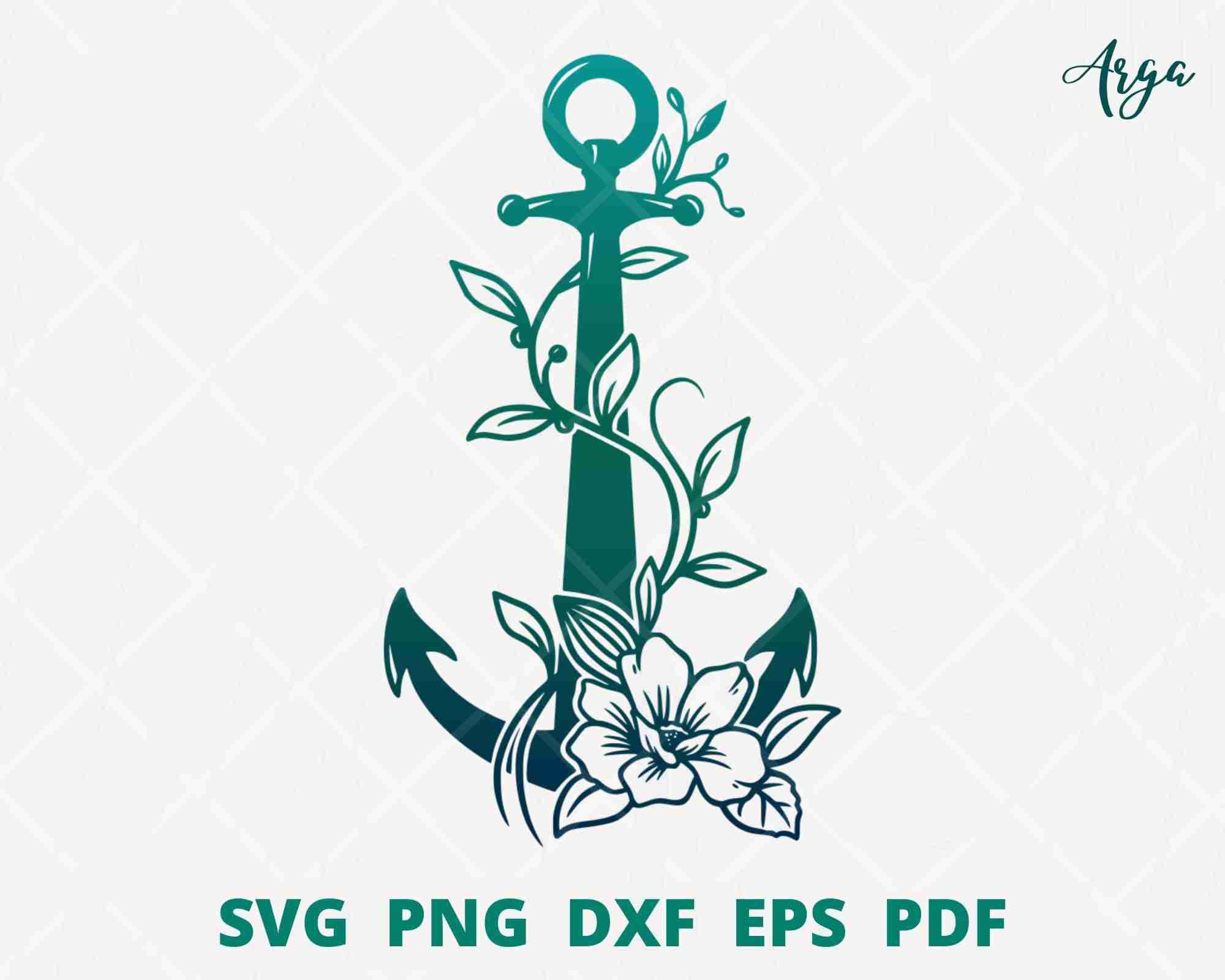Flower Anchor Svg Floral Anchor SVG Anchor Svg Files Anchor - Etsy