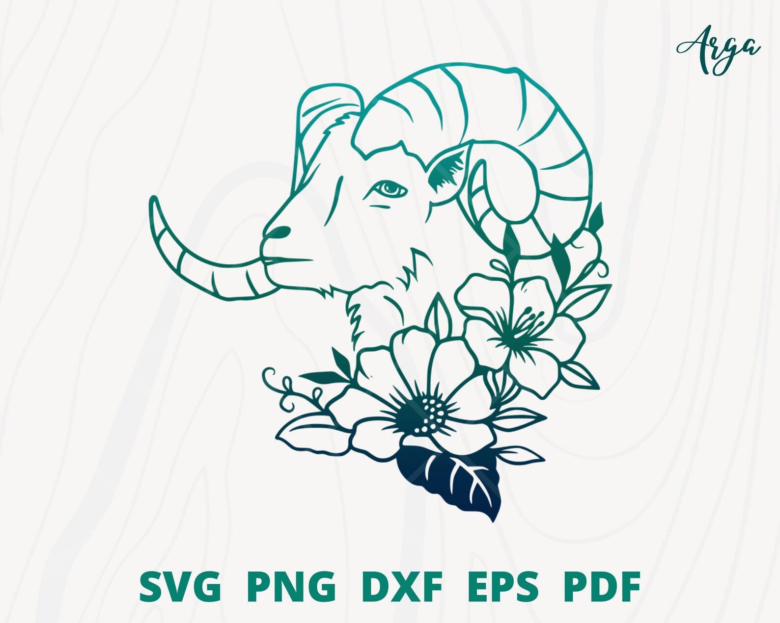 Ram Head With Flower Svg Ram Svg Floral Ram Logo Horn Svg - Etsy Finland