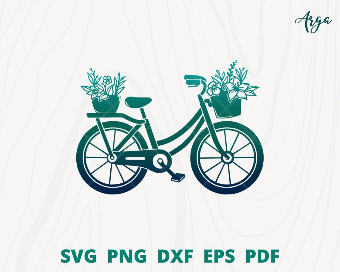 Vintage Bicycle in SVG Retro Bicycle Svg Floral Bicycle Svg - Etsy