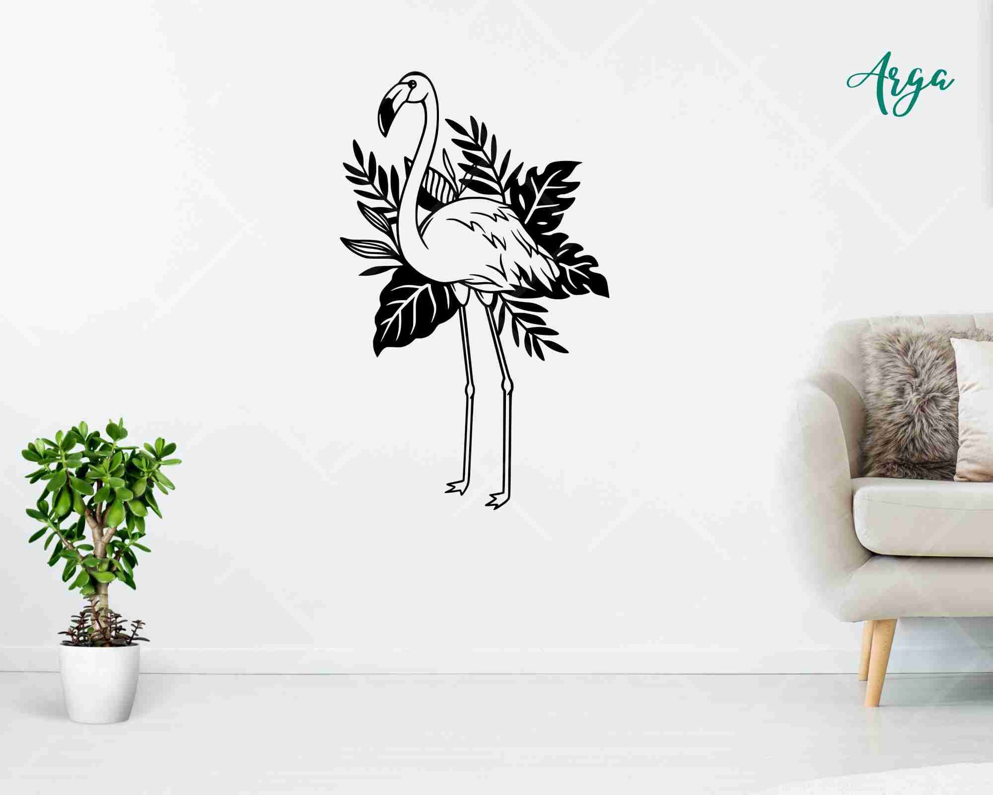 Floral Flamingo Svg Flamingo Svg Files Flamingo With Flower | Etsy