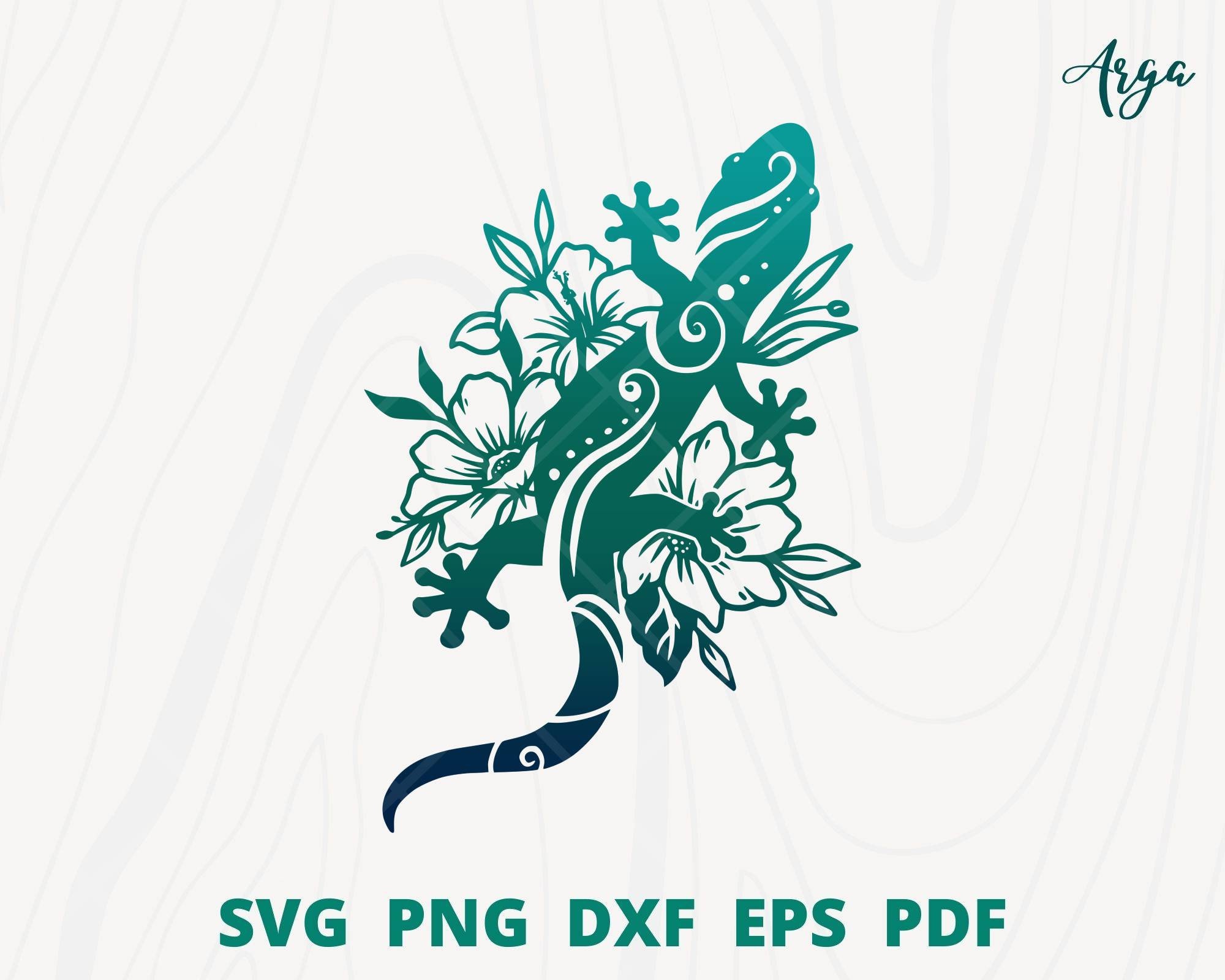 Floral Lizard Svg Lizard With Flower Svg Gecko Svg Floral - Etsy UK