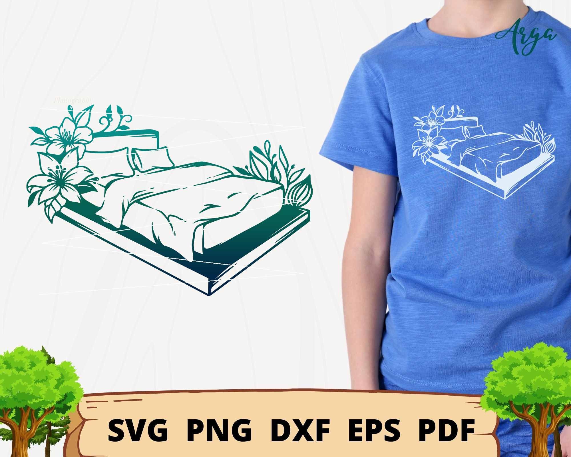 Bed With Flower Svg Bed Svg Bedroom Svg Hotel Svg Sleeping - Etsy Ireland