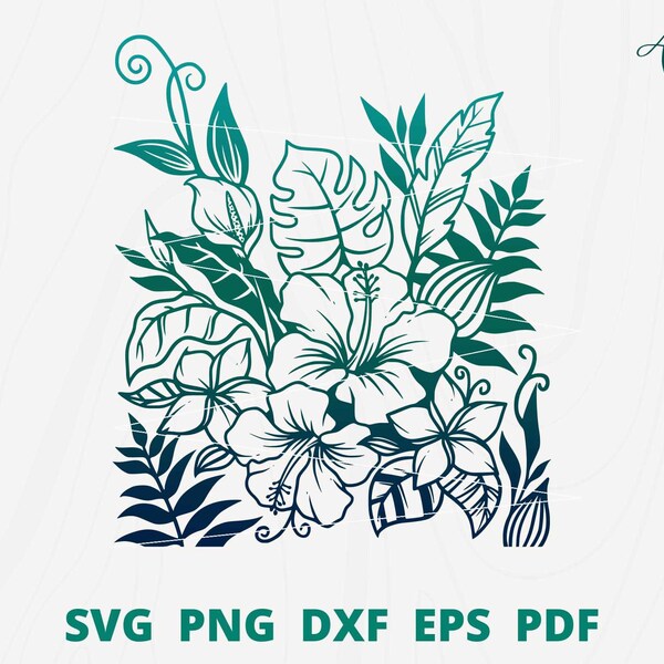 Hawaiian Flower Svg - Etsy