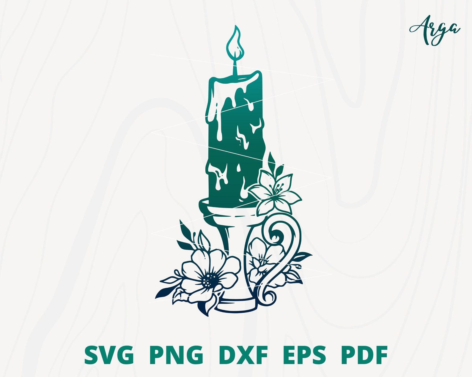 Candle Svg Bundle Floral Candle Svg Candle With Flower Svg - Etsy