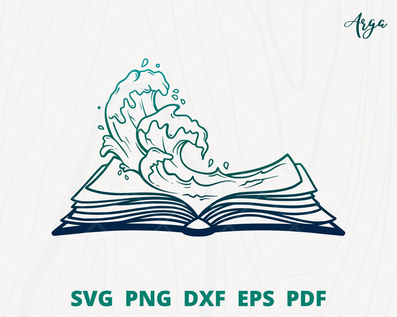 Wave Book Svg Wave SVG Wave Scene Svg Book Svg Design Wave - Etsy