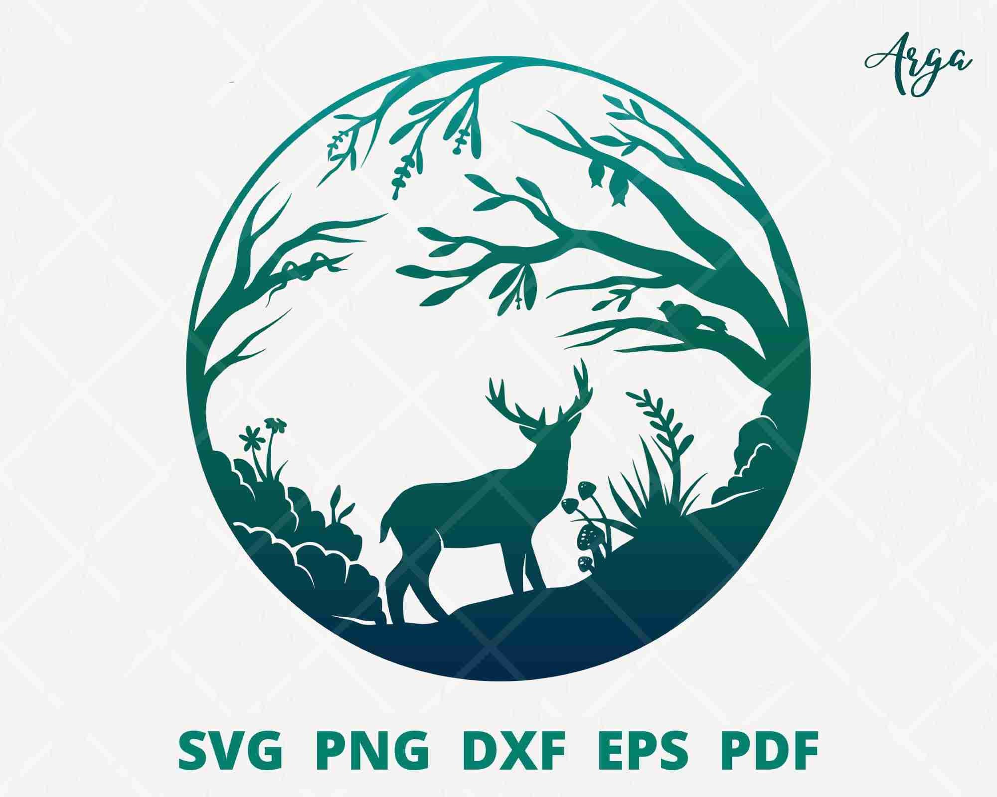 Deer in Woodland Svg Animal in Woodland Silhouette Woodland | Etsy