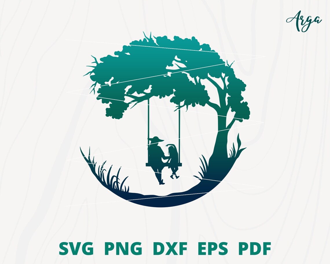 Mother and Daughter on Swing Swing Svg Tree Swing Svg - Etsy