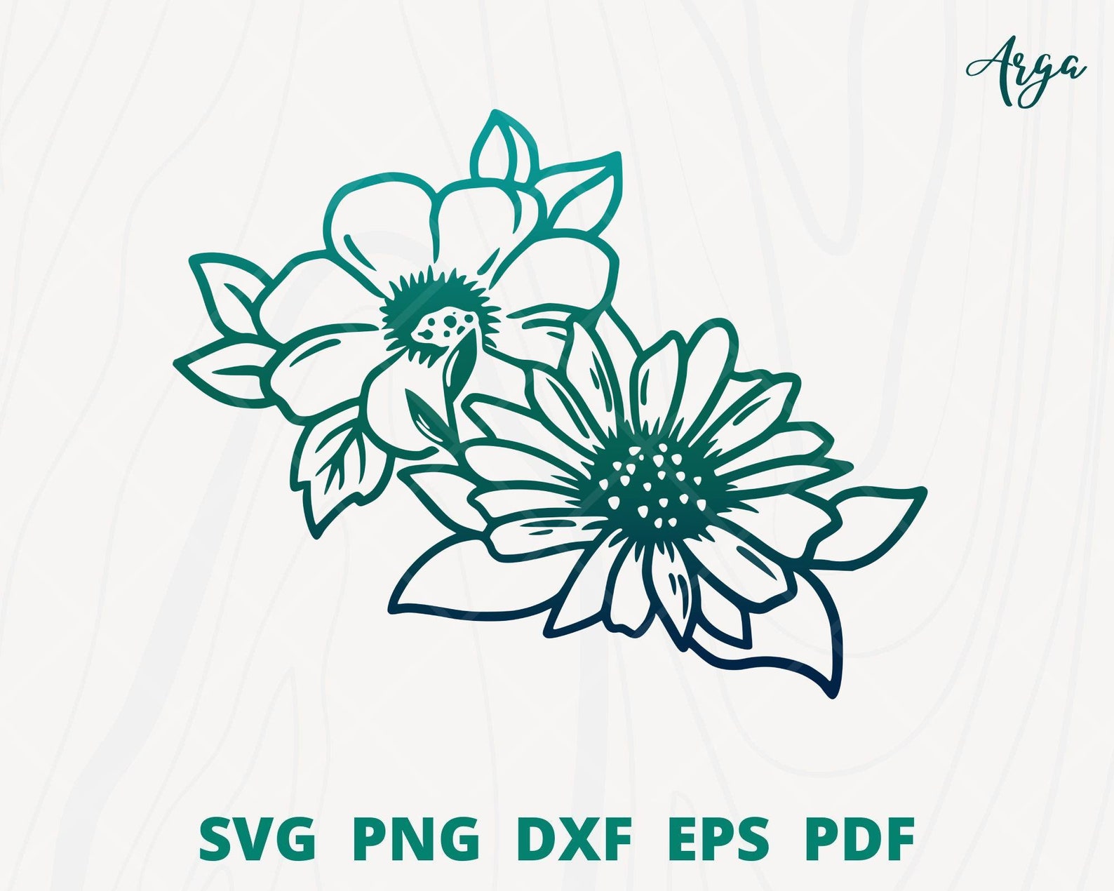 Hibiscus SVG Botanical Flower Svg Flower SVG Flower Border - Etsy