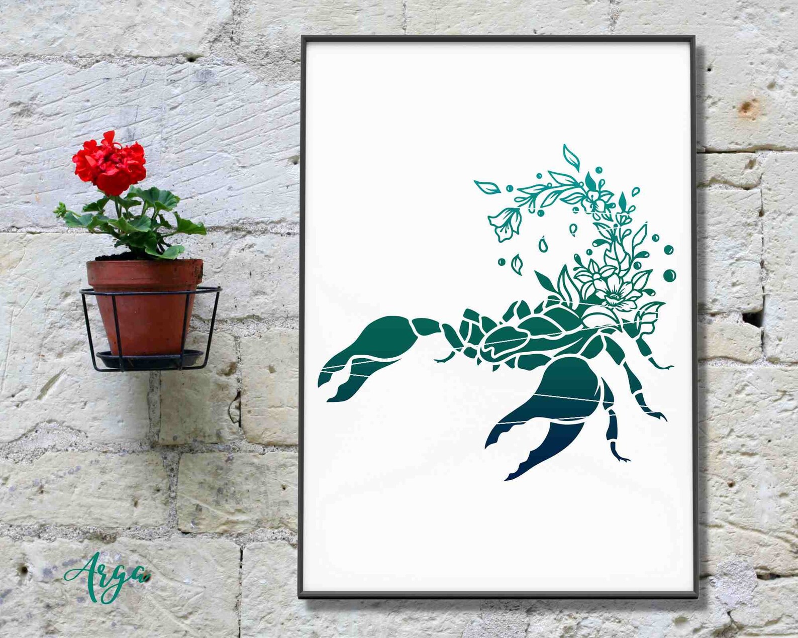 Floral Scorpion Svg Scorpion Svg Scorpion With Flower - Etsy