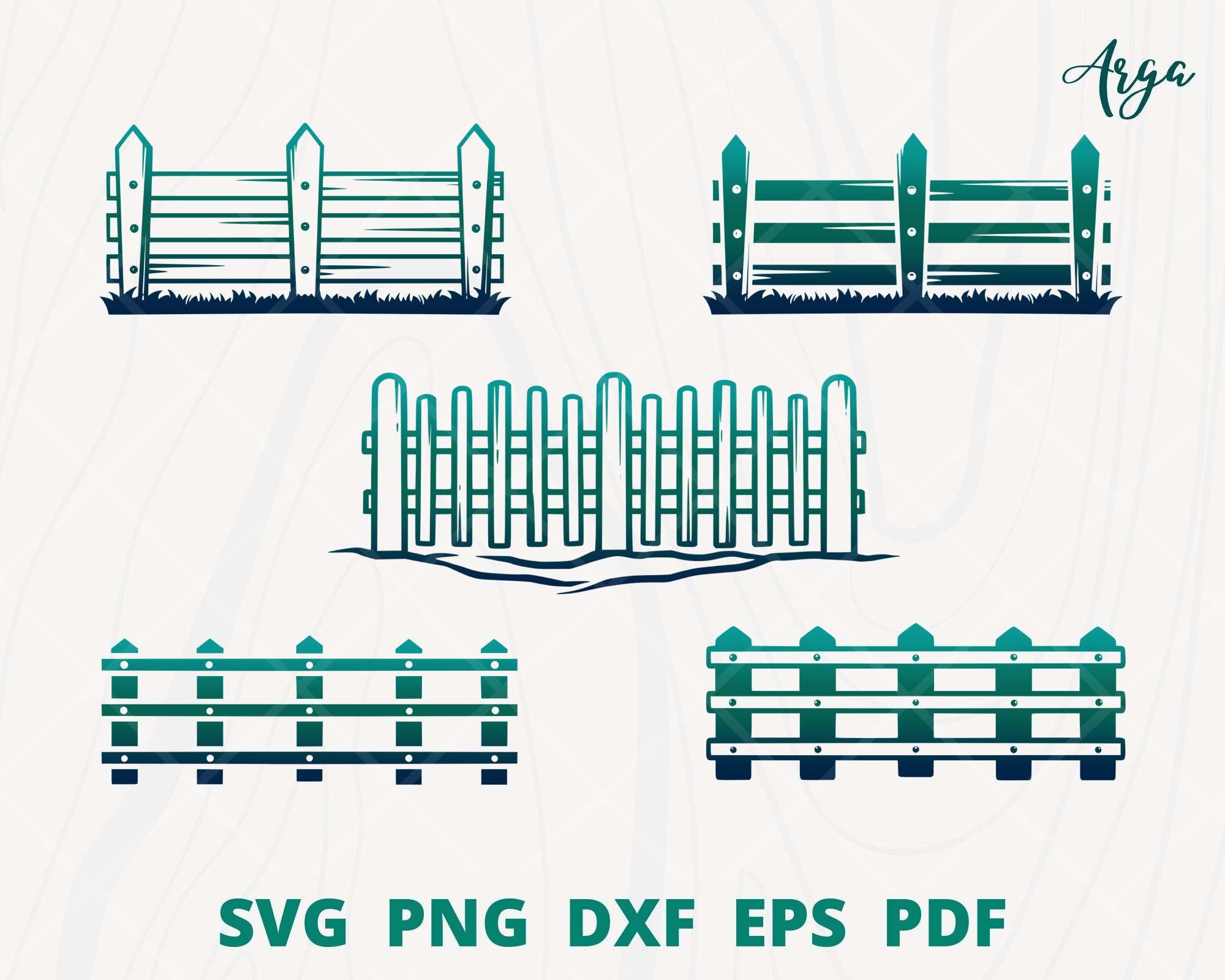Fence Svg Bundle Wooden Fence Svg Garden Fence Svg Floral - Etsy