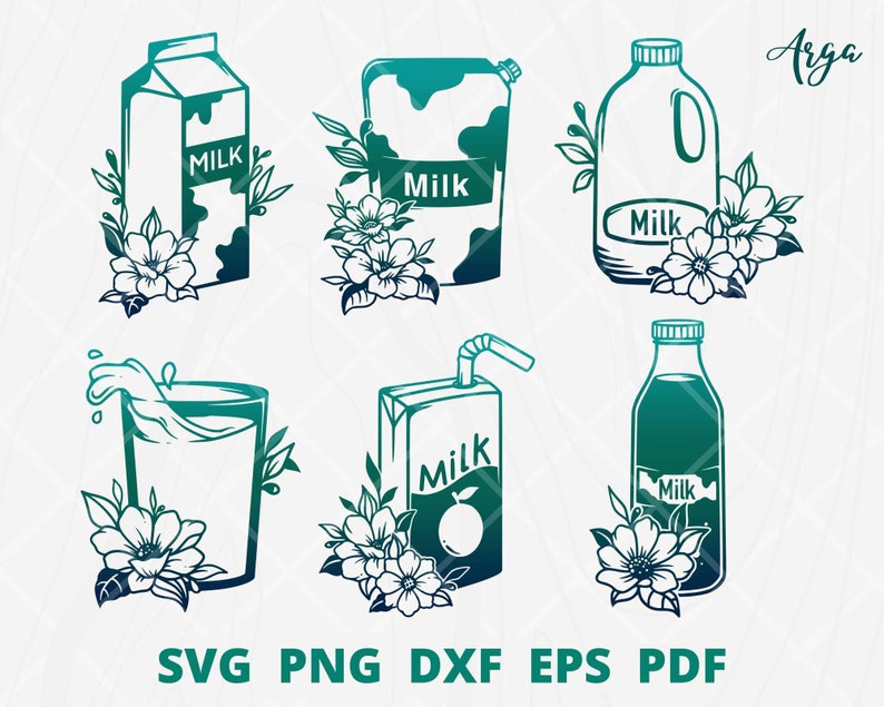 Milk Svg Bundle Milk Bottle Svg Milk Carton Svg Milk Glass - Etsy