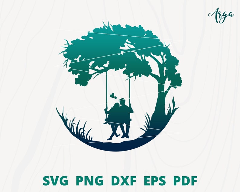 Romantic Swing Swing Svg Tree Swing Svg Couple on Swing - Etsy