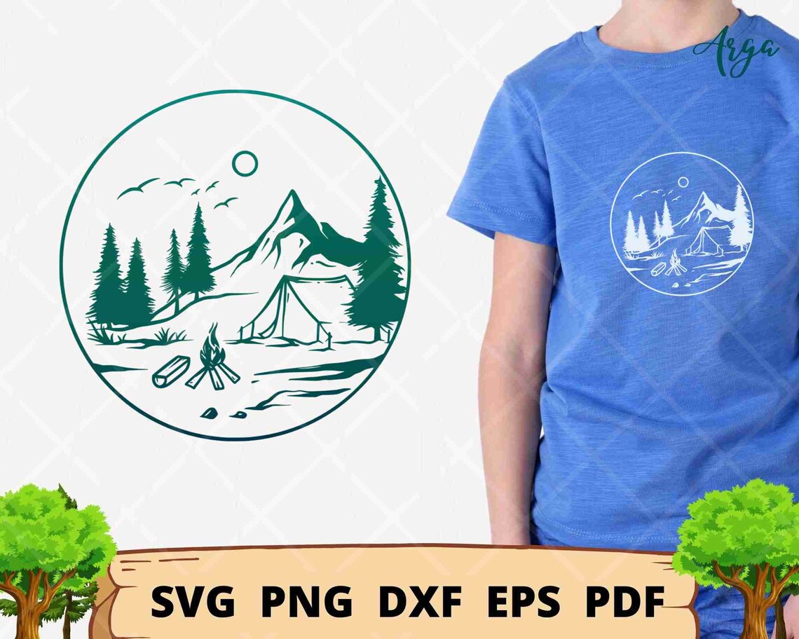 Camping Scene Svg Outdoor Campfire Svg Tent Svg Camp Life | Etsy