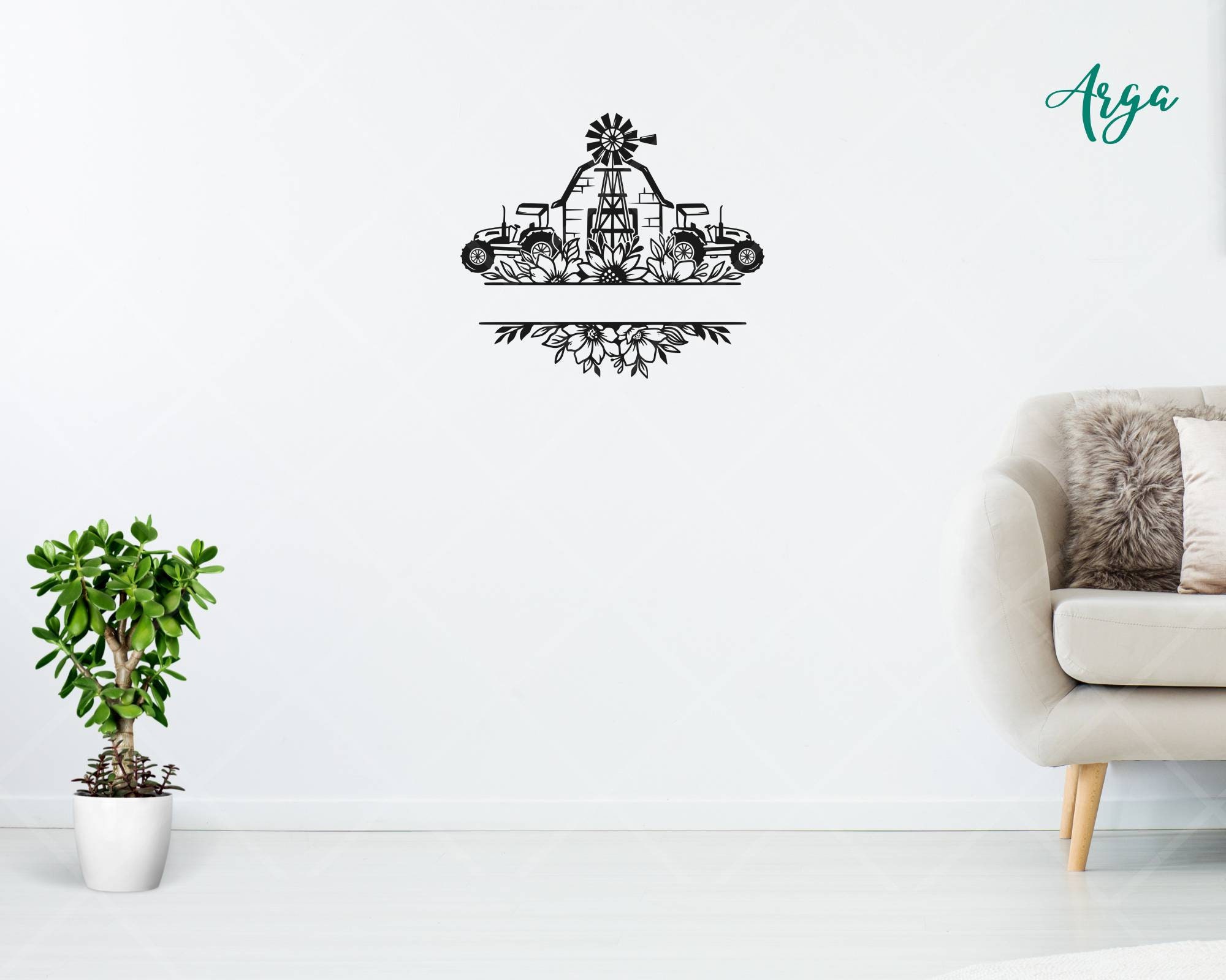 Split Monogram Farming Frame, Farming With Flower Svg, Farming Floral ...