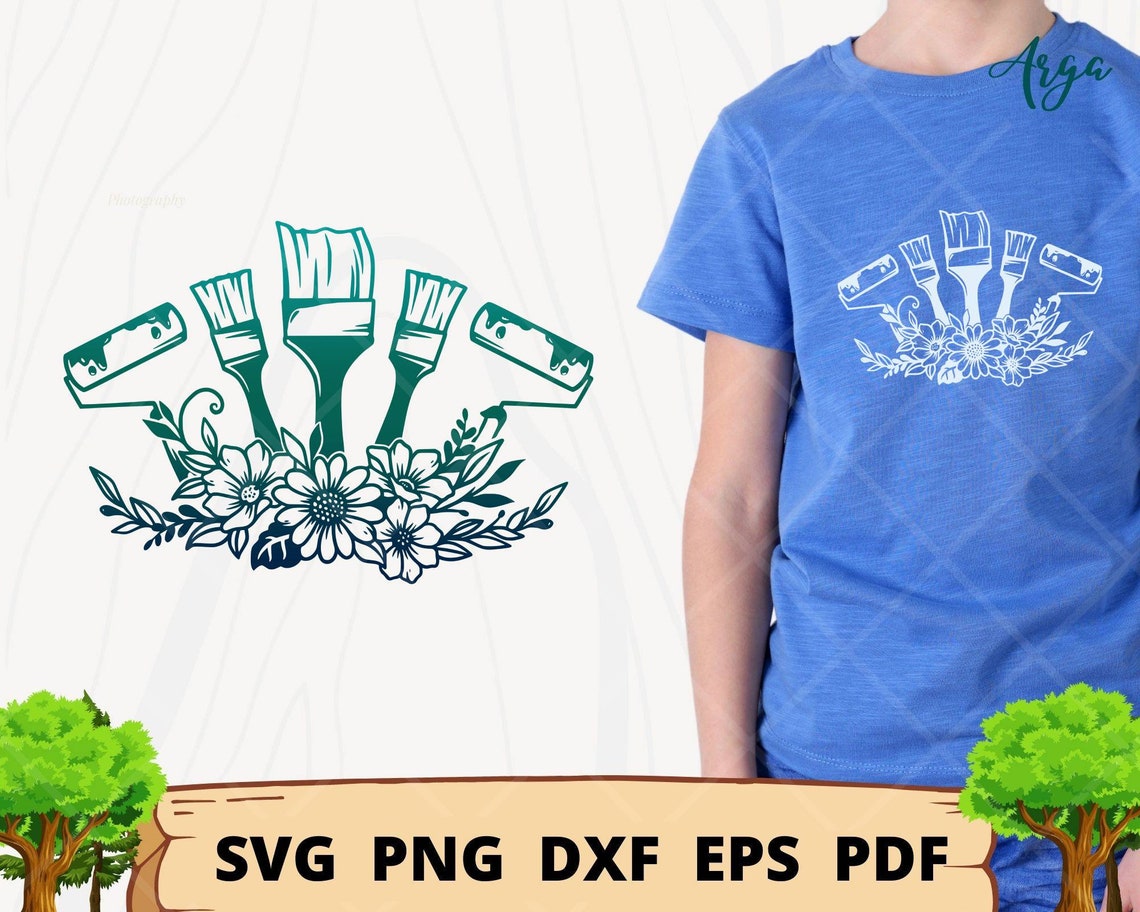 Paintbrush SVG, Paint Brush Png, Floral Paintbrush Tool Svg, Painting ...