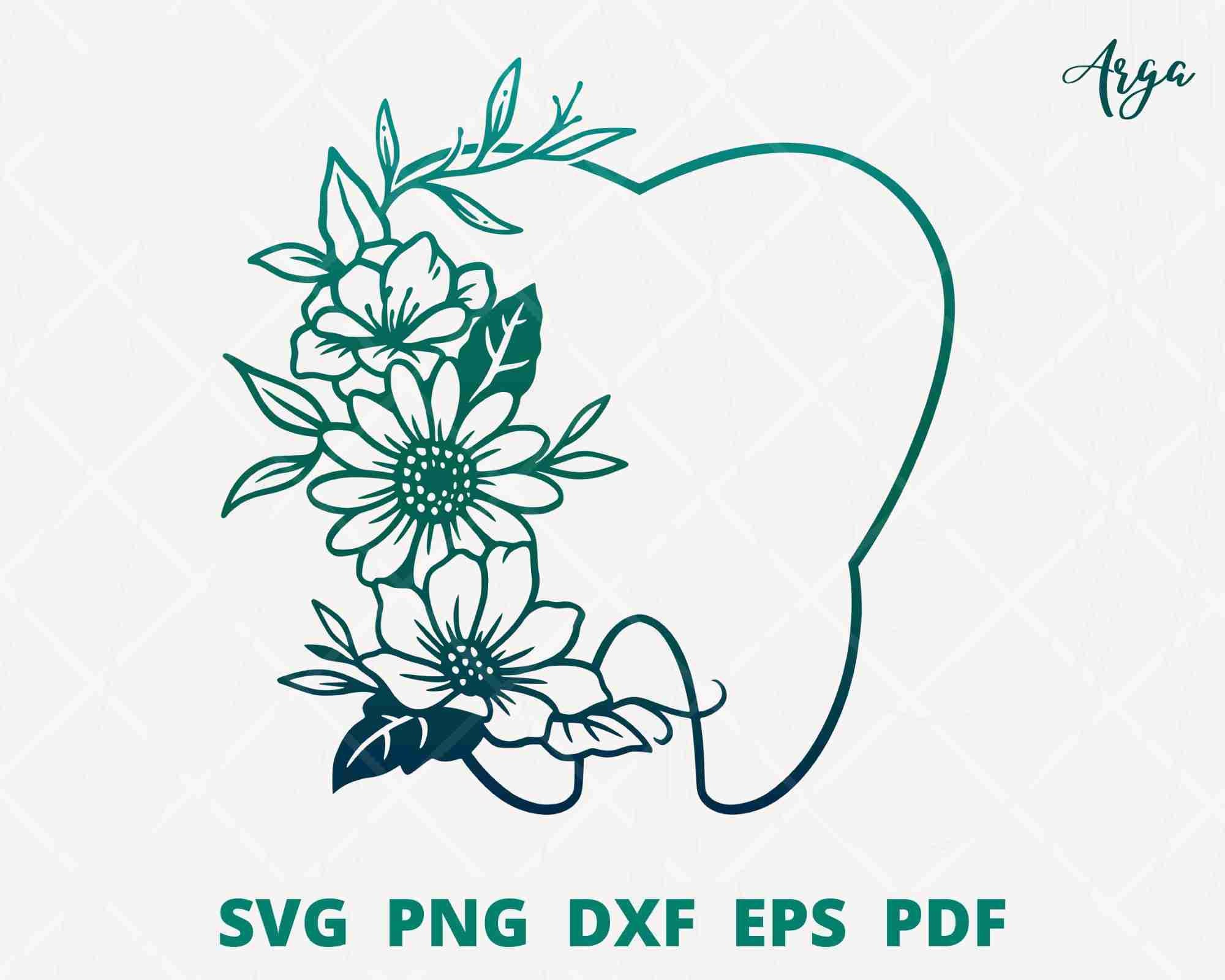 Dentist SVG Floral Dentist SVG Tooth With Flower for Dentist | Etsy Ireland