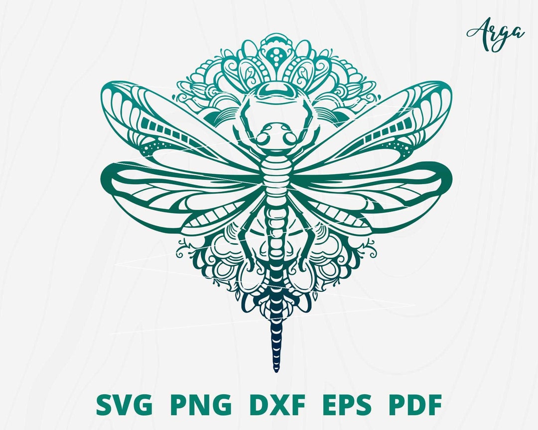 Dragonfly Svg, Mandala Dragonfly Svg, Zentangle Dragonfly Svg ...