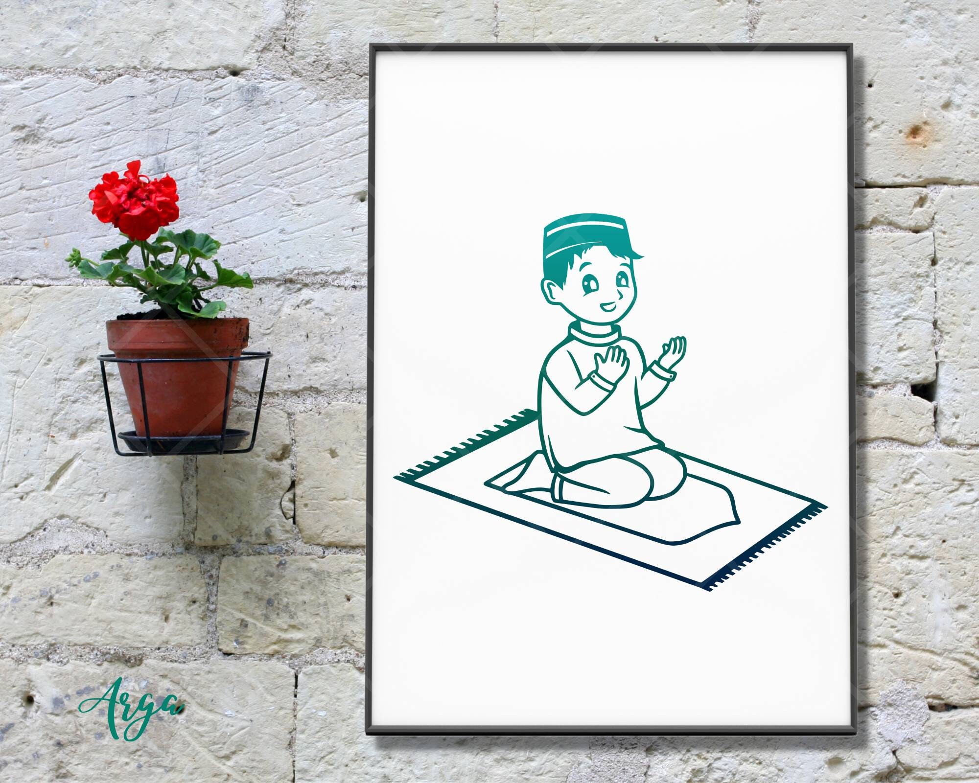 Muslim Boy Praying Svg, Muslim Pray Svg, Muslim Kids Praying Svg, Kids ...