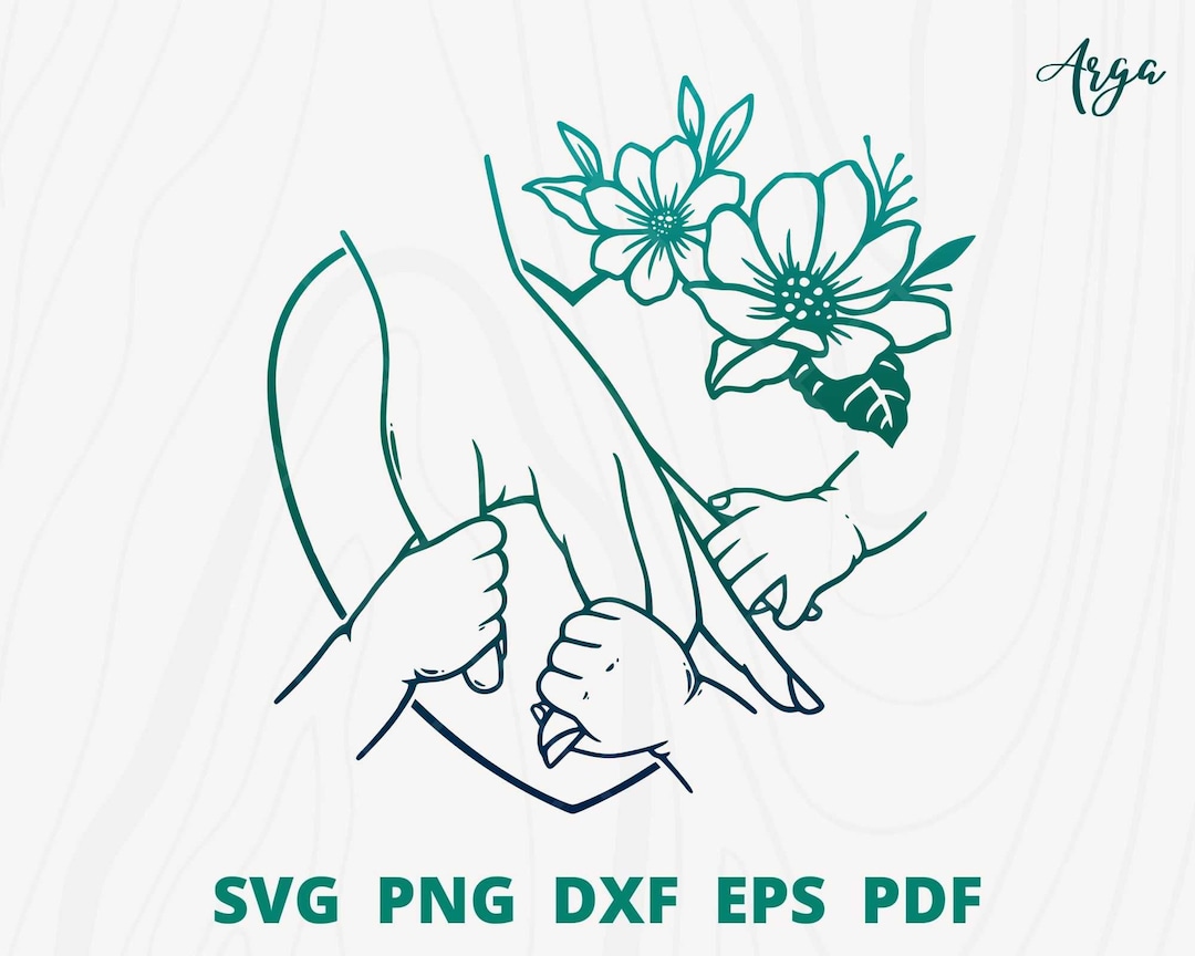 Mother With 3 Child's Hands Svg, Holding Hand Svg, Mom and Baby Svg ...