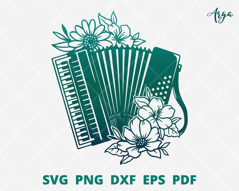 Floral Accordion Svg Accordion Png Classic Accordion Music - Etsy