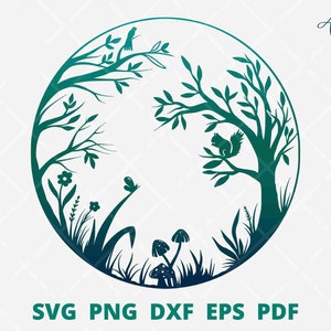 Woodland Svg, Woodland Scene Svg, Animal in Woodland Silhouette ...
