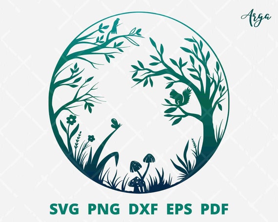 Woodland Svg Woodland Scene Svg Animal in Woodland - Etsy
