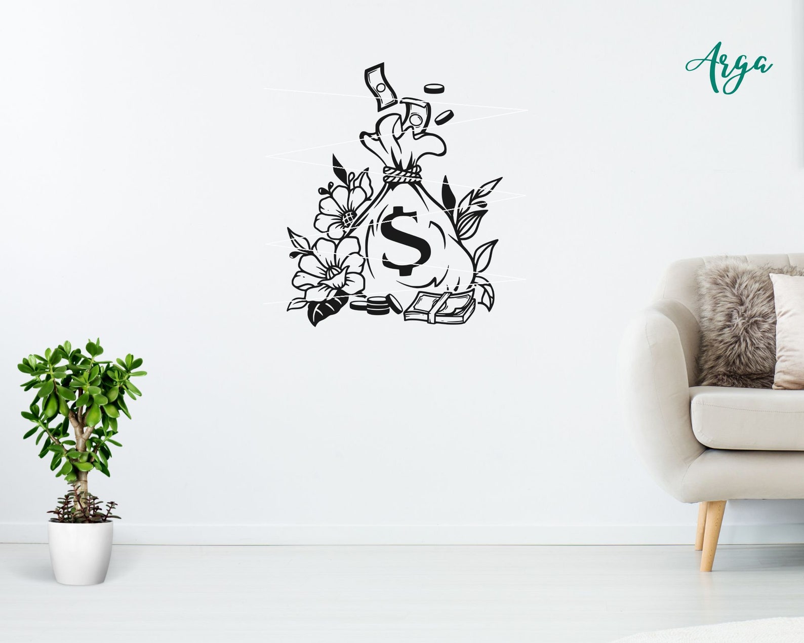 Moneybag Svg Floral Moneybag Svg Treasure Bag Svg Piggy - Etsy