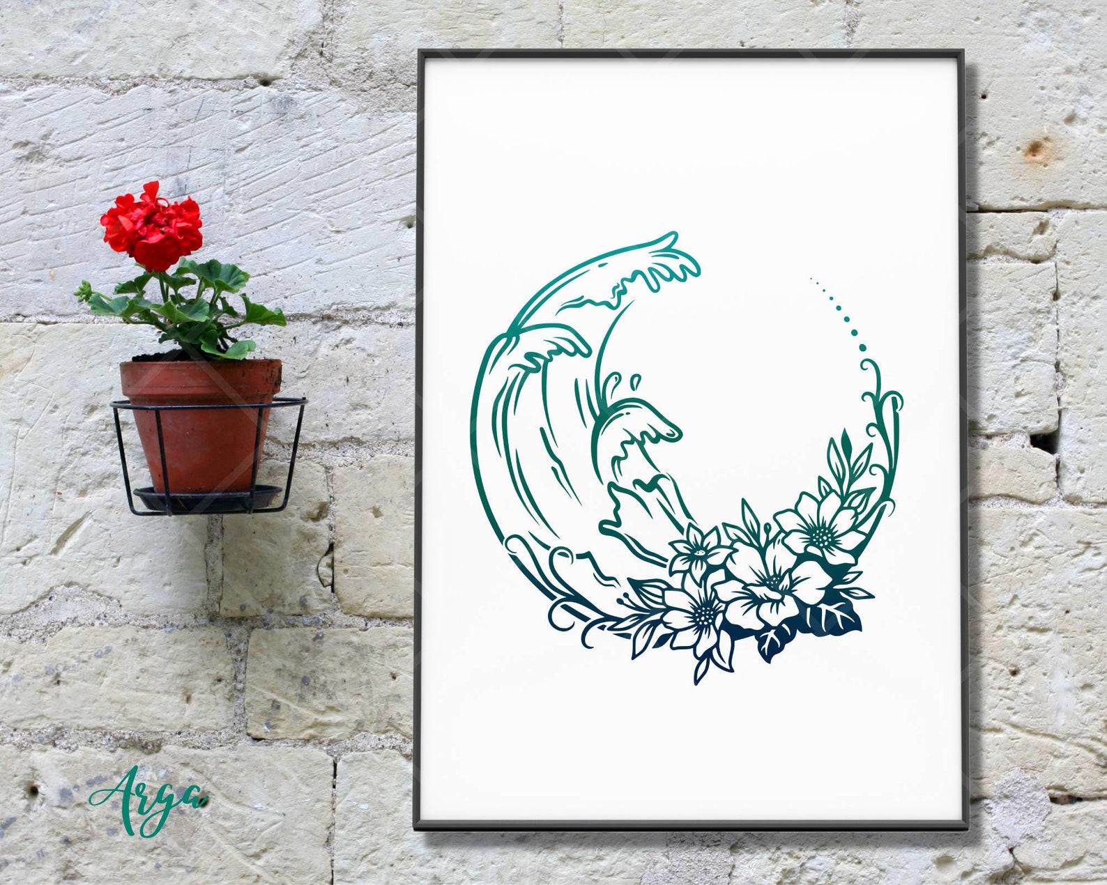 Floral Wave Svg Wave SVG Wave Scene Svg Ocean Scene Svg - Etsy Canada