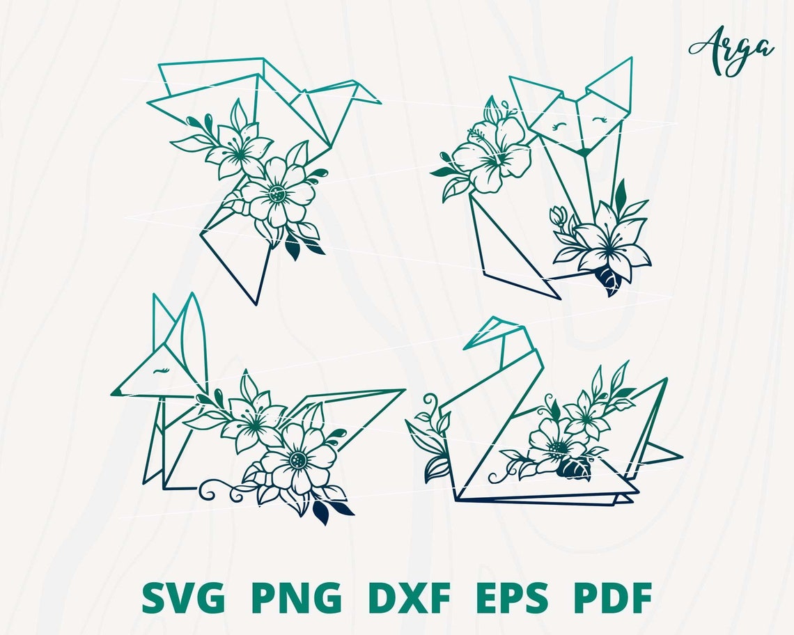 Origami Svg Bundle Origami With Flower Svg Paper Craft Svg - Etsy