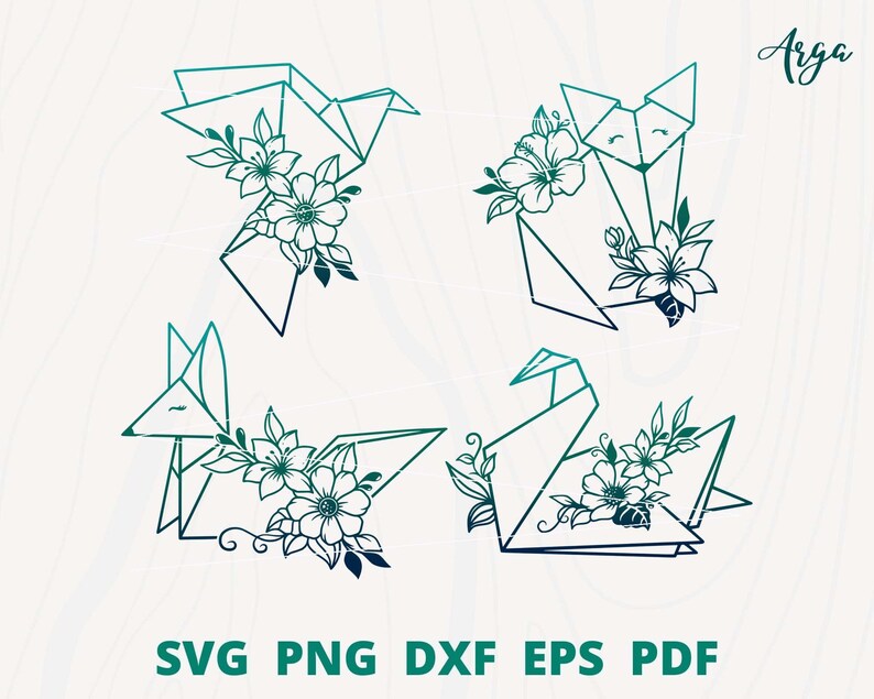Origami Svg Bundle Origami With Flower Svg Paper Craft Svg - Etsy
