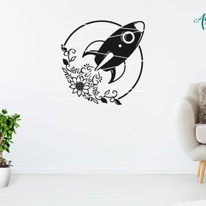 Rocket With Flower Svg, Rocket Svg, Space Rocket Svg, Rocket Ship Svg ...