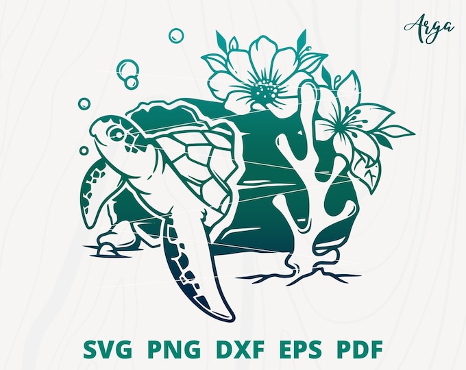 Turtle Bundle Svg, Floral Turtle Svg, Sea Turtle Svg, Flower Turtle Svg ...