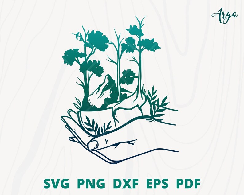 Hand Holding Forest Svg Save Forest Svg Hand Landscape Svg | Etsy