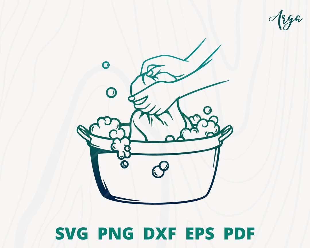 Washing by Hand Svg, Washing Clothes Svg, Manual Laundry Svg, Laundry ...