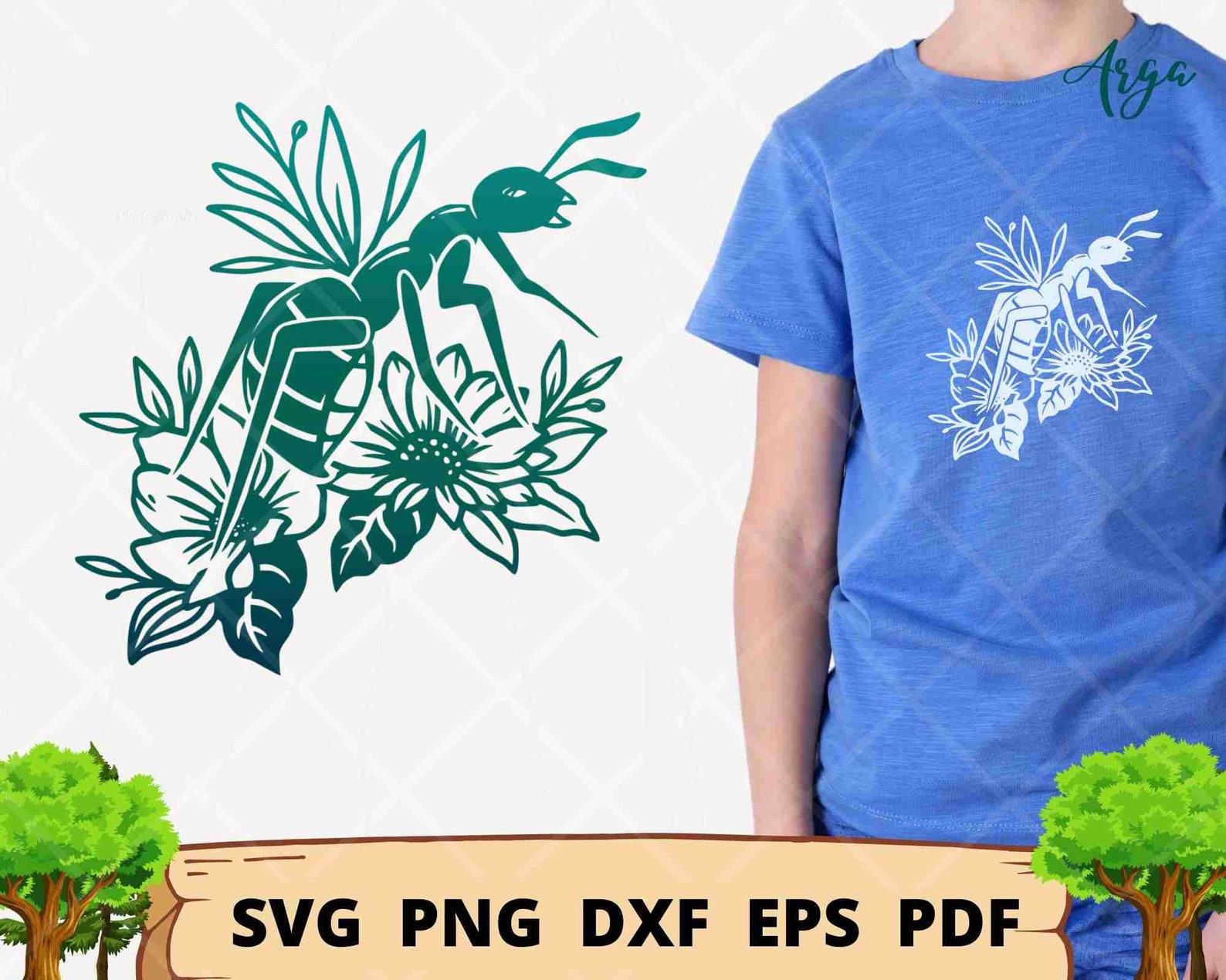 Ant in Flower Svg Ant Svg Files Ant Wall Decor Insect Svg - Etsy