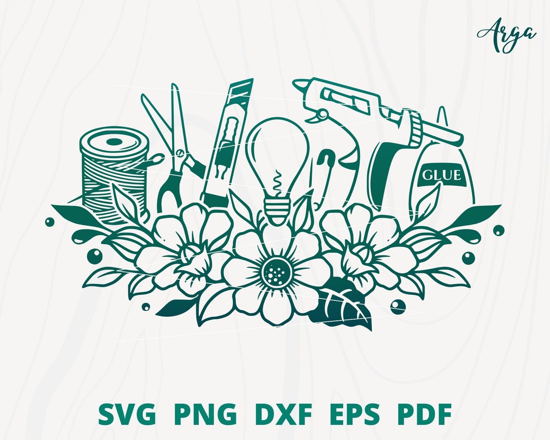 Floral Crafting Svg, Crafting Tool Svg, Crafting Clip Art, Craft Clip ...