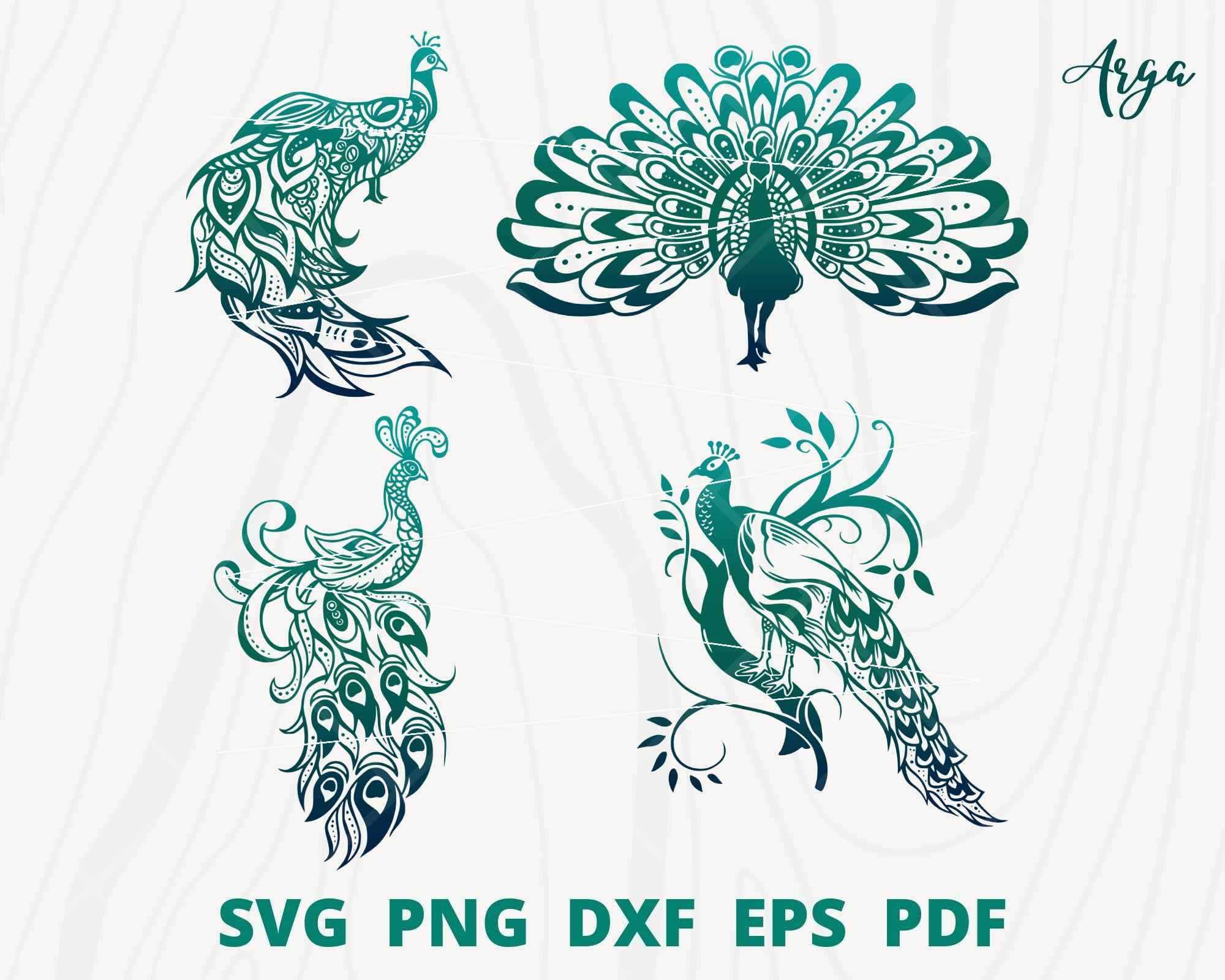 Peacock svg bundle Peacock cut file Peacock Feather svg - Etsy México