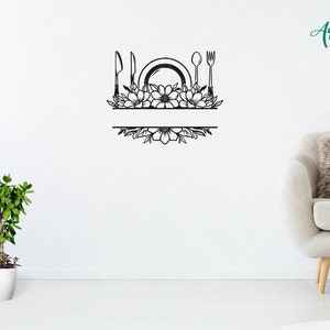 Split Monogram Restaurant Svg, Restaurant Logo, Floral Cutlery Frame ...