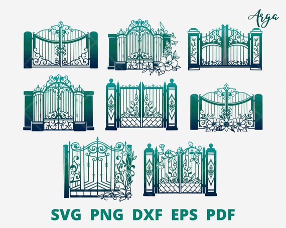 Gate Svg Bundle Iron Door Svg Gate Svg Gate With Flower - Etsy Australia