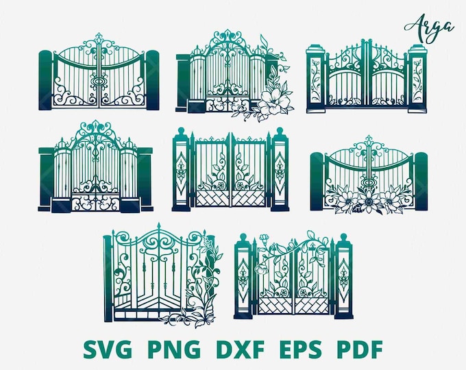 Gate Svg Bundle Iron Door Svg Gate Svg Gate With Flower - Etsy UK