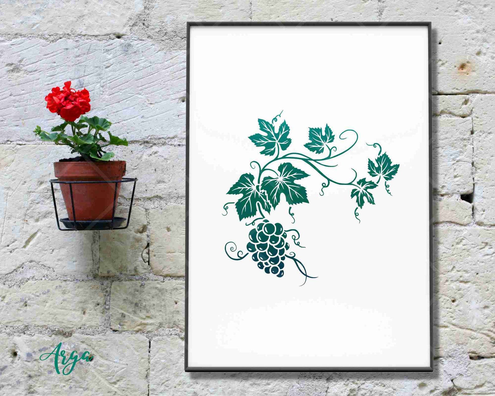 Grapevine Svg Grape Bunch Svg Grape Vine Wall Decor Vine | Etsy