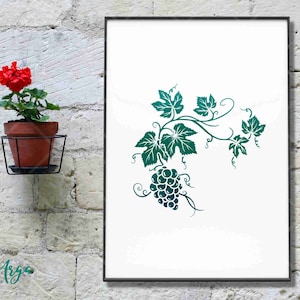 Grapevine Svg, Grape Bunch Svg, Grape Vine Wall Decor, Vine Leaves Svg ...