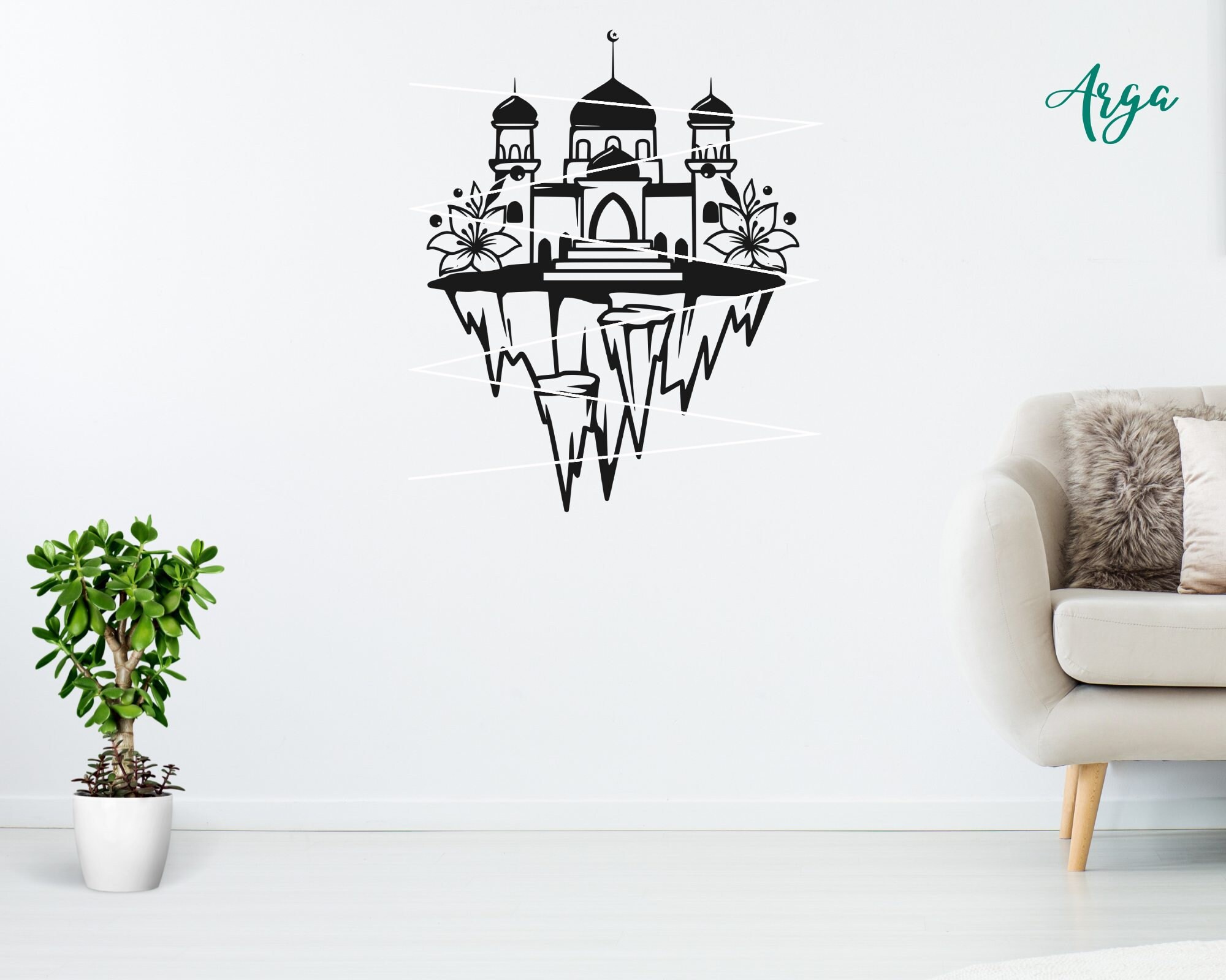 Mezquita flotante svg Isla flotante svg Isla del cielo svg - Etsy México