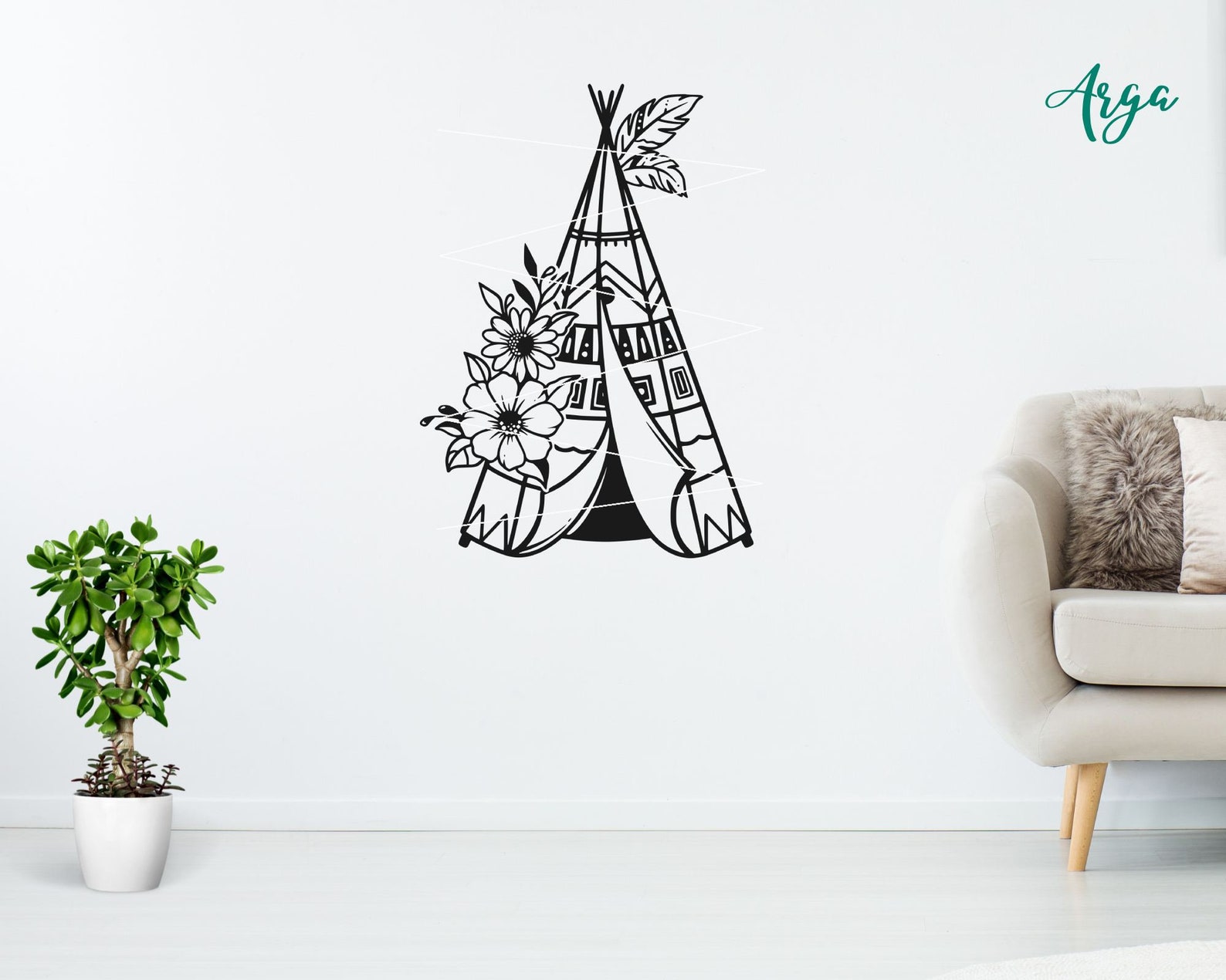 Teepee Svg, Indian Teepee Svg, Tipi Tent Svg, Tribal Svg, Flower Teepee ...