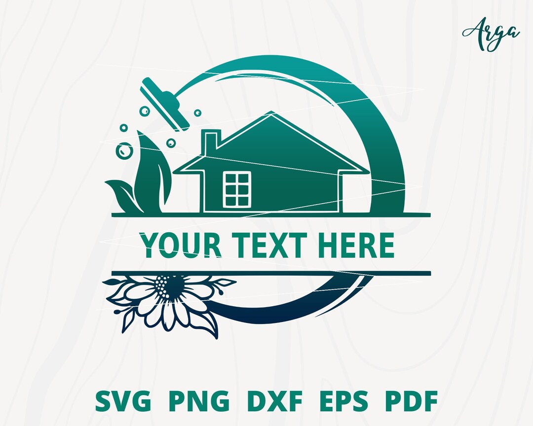 Split Monogram House Cleaning Svg, Cleaning House Logo, House Cleaning ...